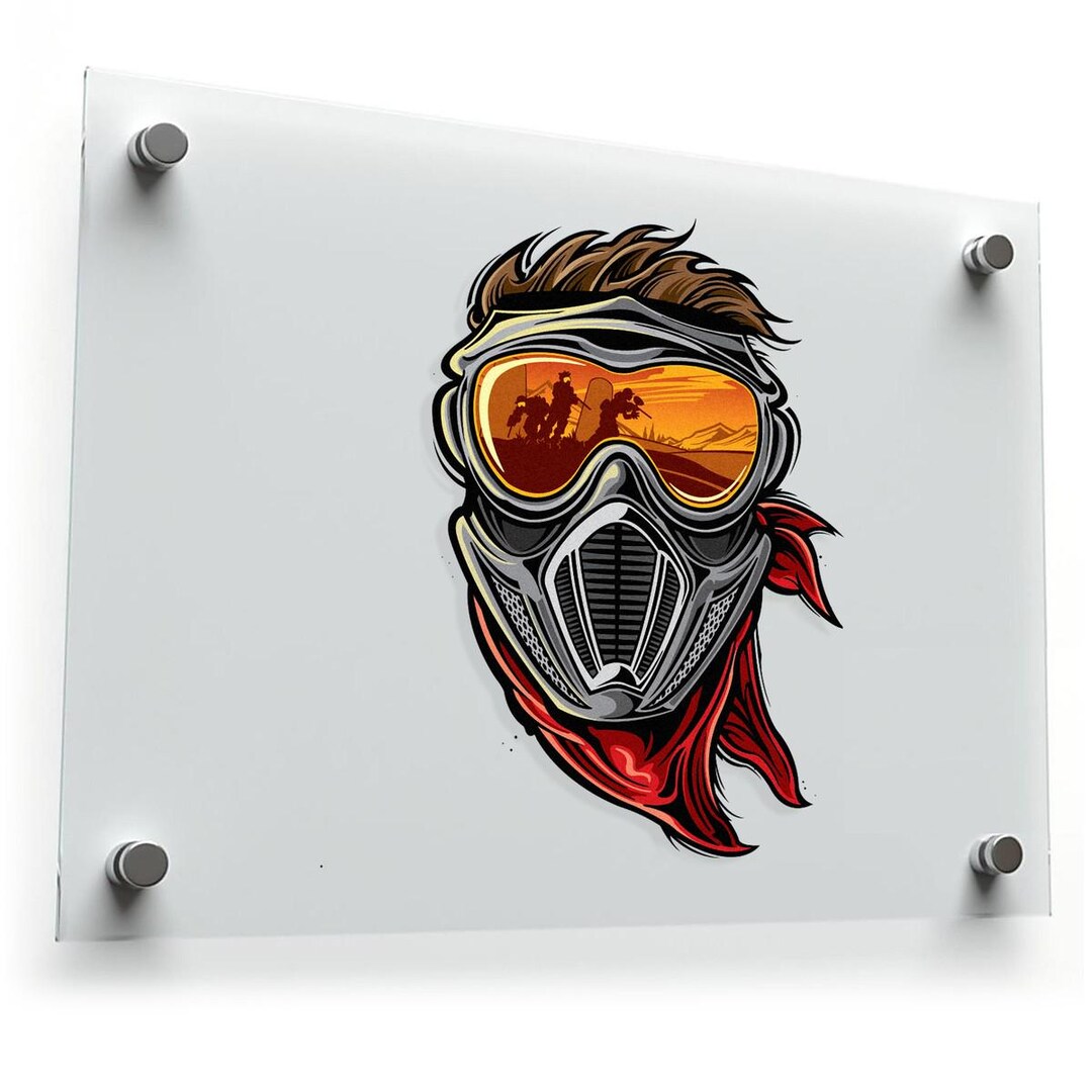Paintball Warrior Mask Decal – Bold Action-ready Helmet Sticker for ...