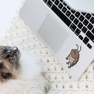 Angry Cockroach Sticker – Humorous Cartoon Roach Vinyl Decal for Cars ...