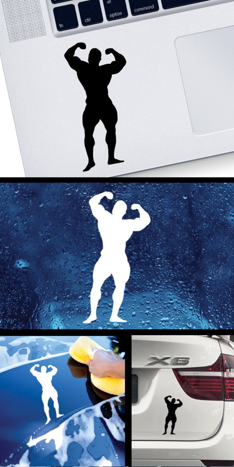 Decal Sticker Bodybuilder Muscle Gym Bodybuilding Physical Exercise ...