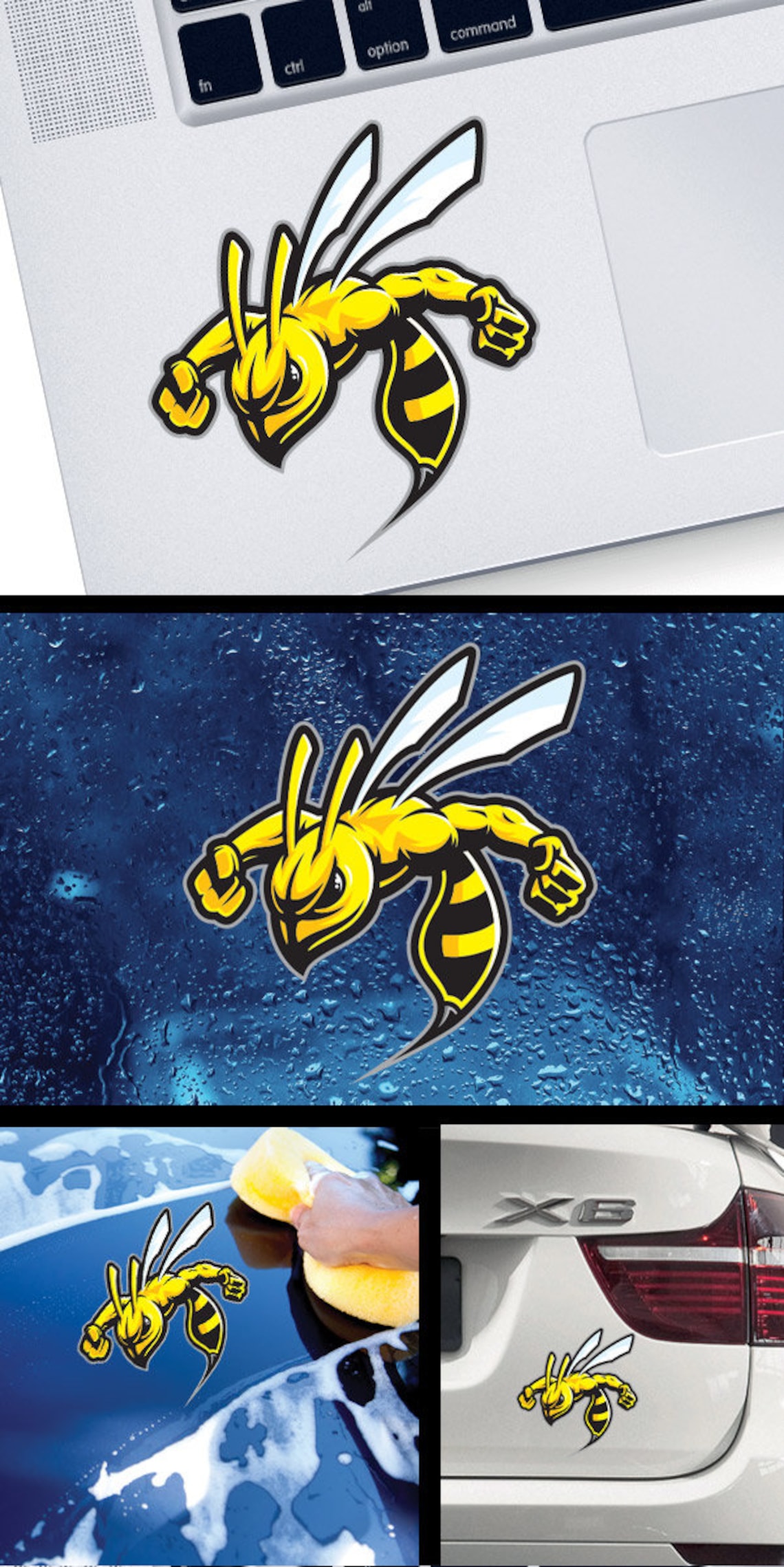 Decal Sticker Wasp Hornet Stinger Attack Racing Speed Motorbike ...