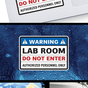 Decal Sticker Warning Lab Room Do Not Enter Authorized Personnel Only ...