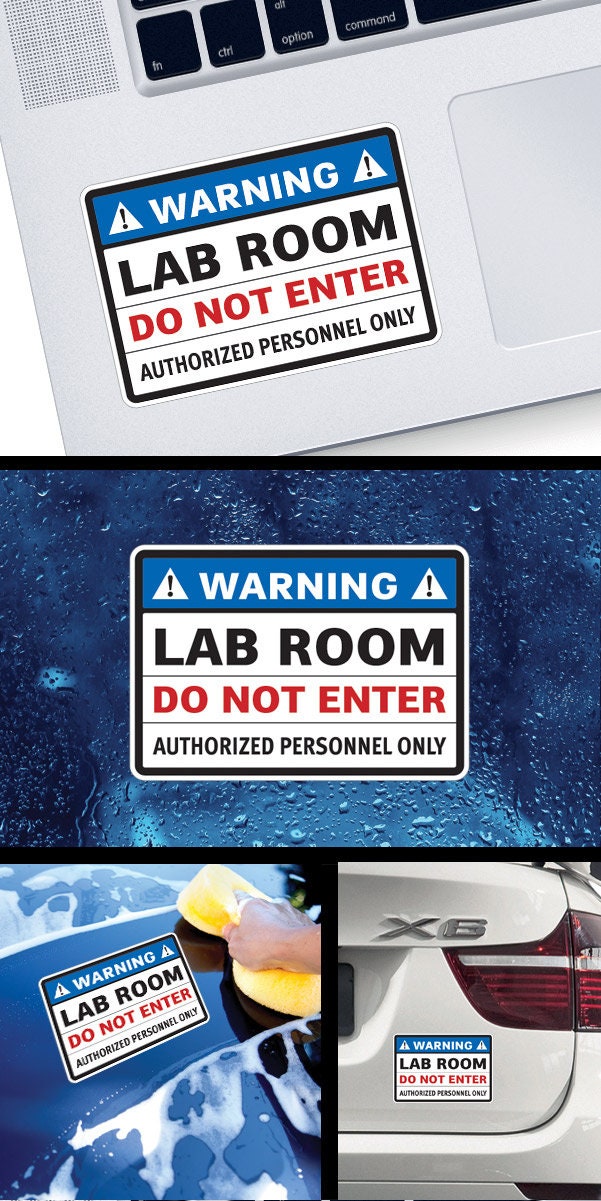 Decal Sticker Warning Lab Room Do Not Enter Authorized Personnel Only ...