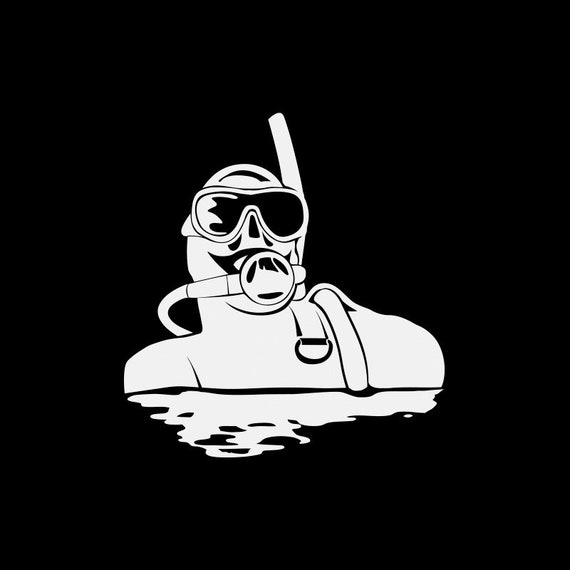 Decal Sticker Scuba Diver Apnea Diving Snorkelling Underwater | Etsy