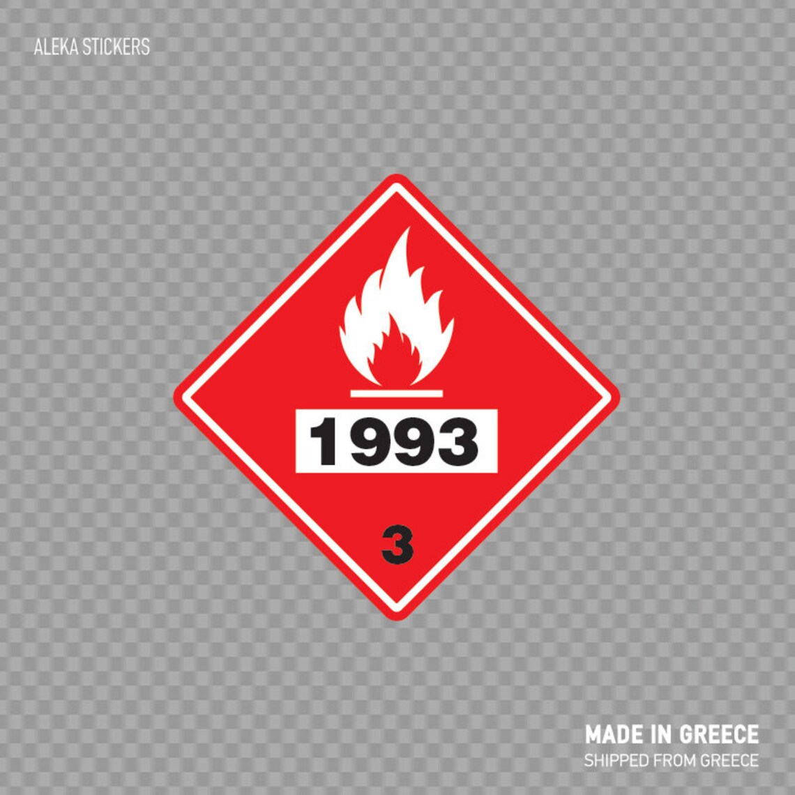 Decal Sticker Hazard Classification Class 3: Flammable Liq., N.o.s ...