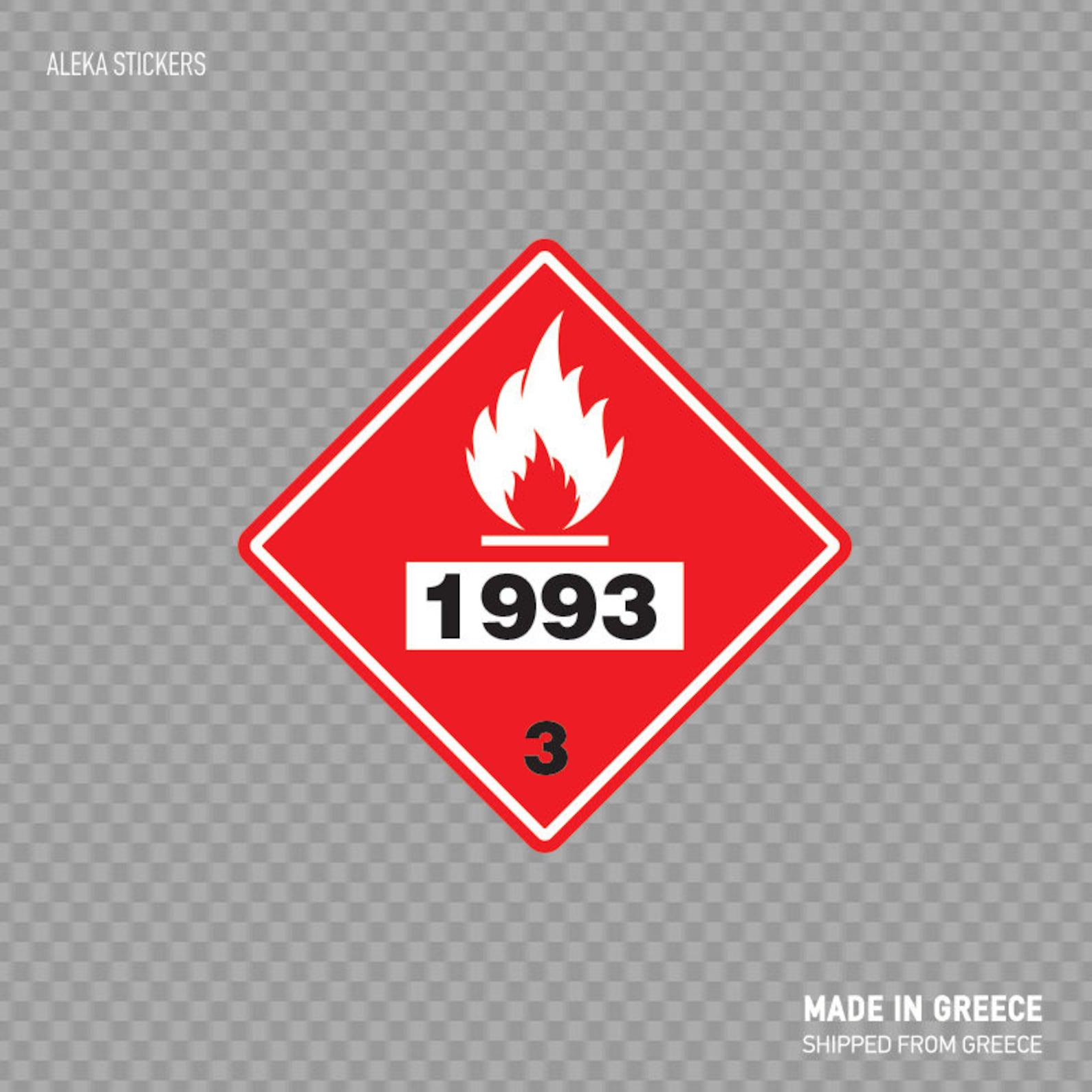 Decal Sticker Hazard Classification Class 3: Flammable Liq., N.o.s ...