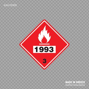 Decal Sticker Hazard Classification Class 3: Flammable Liq., N.o.s ...