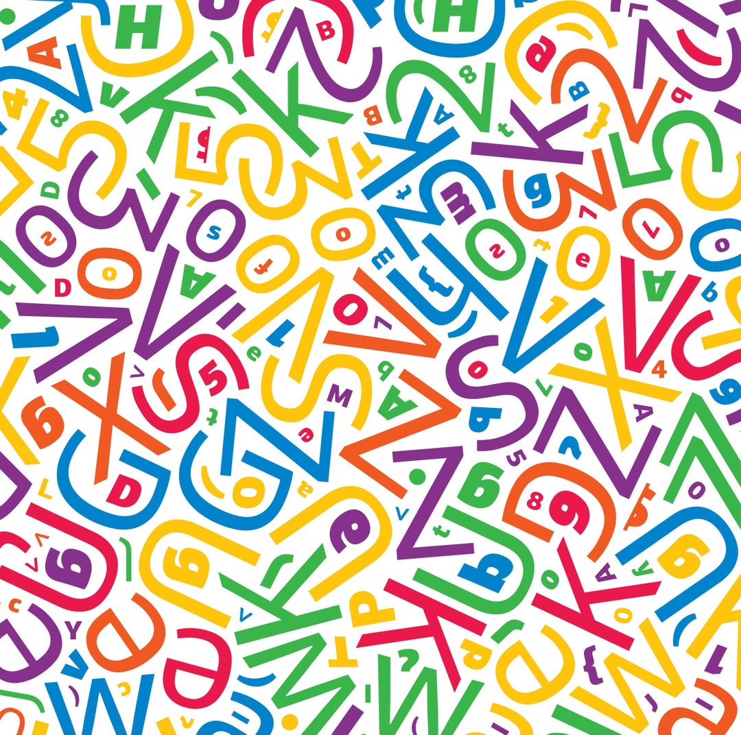 Mosaic Typography Letters Composition for Textile Prints or Poster ...