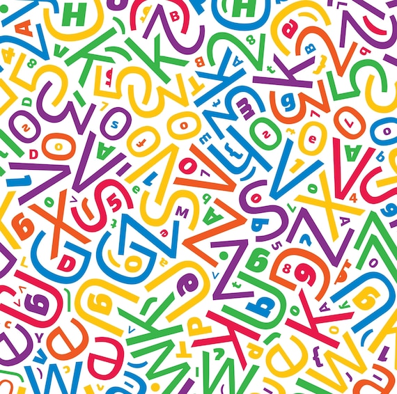 Mosaic Typography Letters Composition for Textile Prints or | Etsy