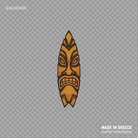 Decal Sticker Tiki Surfboard Surfer Reef Memorabilia Beach | Etsy