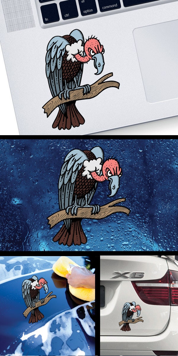Decal Sticker Vulture Full Color Illustration XWWWW - Etsy