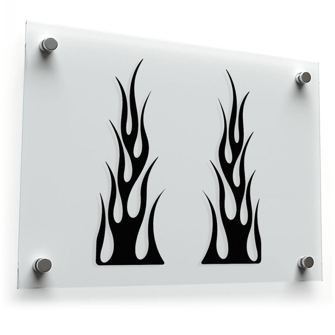 Flame Decal Sticker Set – Black Flame Vinyl Stickers for Cars ...
