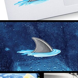 Decal Sticker Shark Fin Ocean Top Quality Vinyl Fishing Boat Fishing ...
