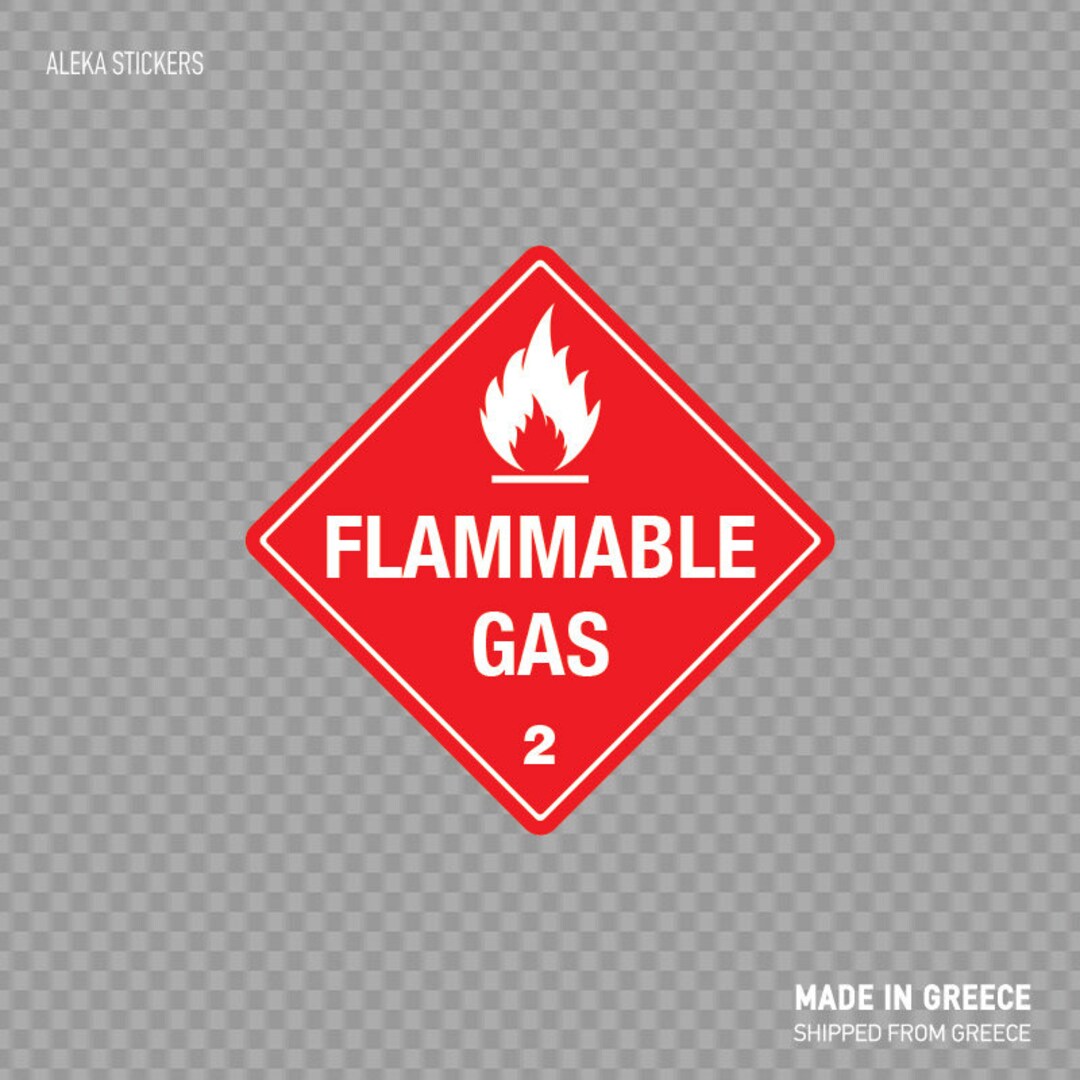 Calcomanía adhesiva de peligro Clase 2 Gases: señal de advertencia de ...