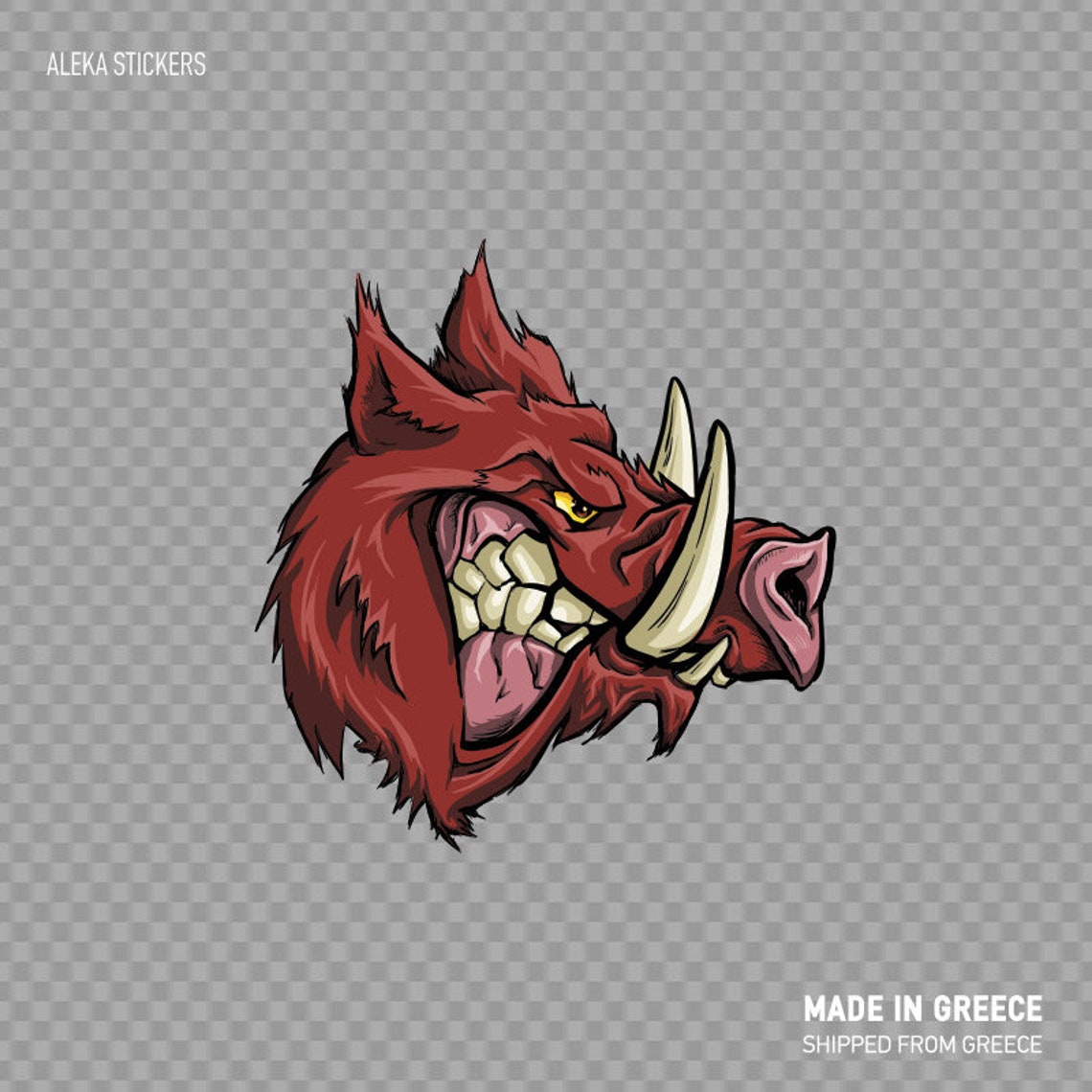 Decal Sticker Razorback Head Wild Pig Angry Aggression Attack - Etsy