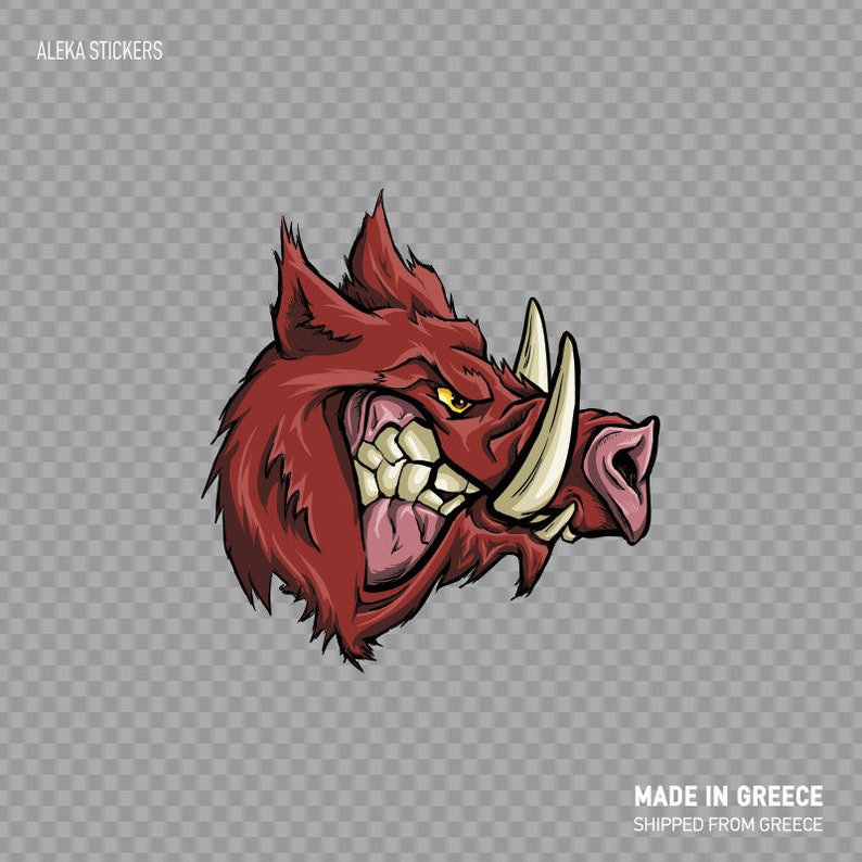 Decal Sticker Razorback Head Wild Pig Angry Aggression Attack - Etsy