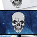 Decal Sticker Gray Black Skull Smile Black and White Car Decoration ...