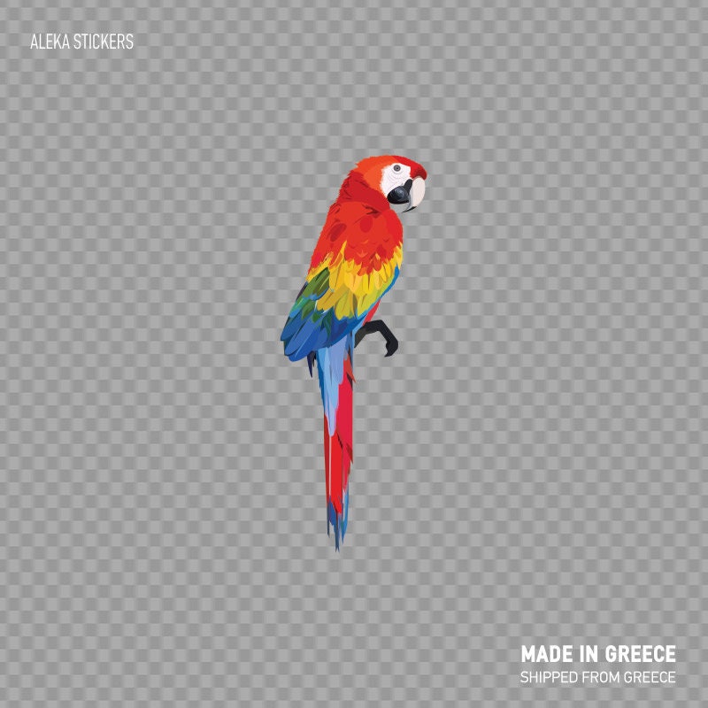 Decal Sticker Macaw Parrot Aloha Bird Caribbean Hawaii Tropical Full ...
