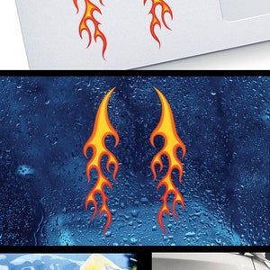 Decal Sticker Pair of Color Flames Car Decoration Easy Rider Flamed ...