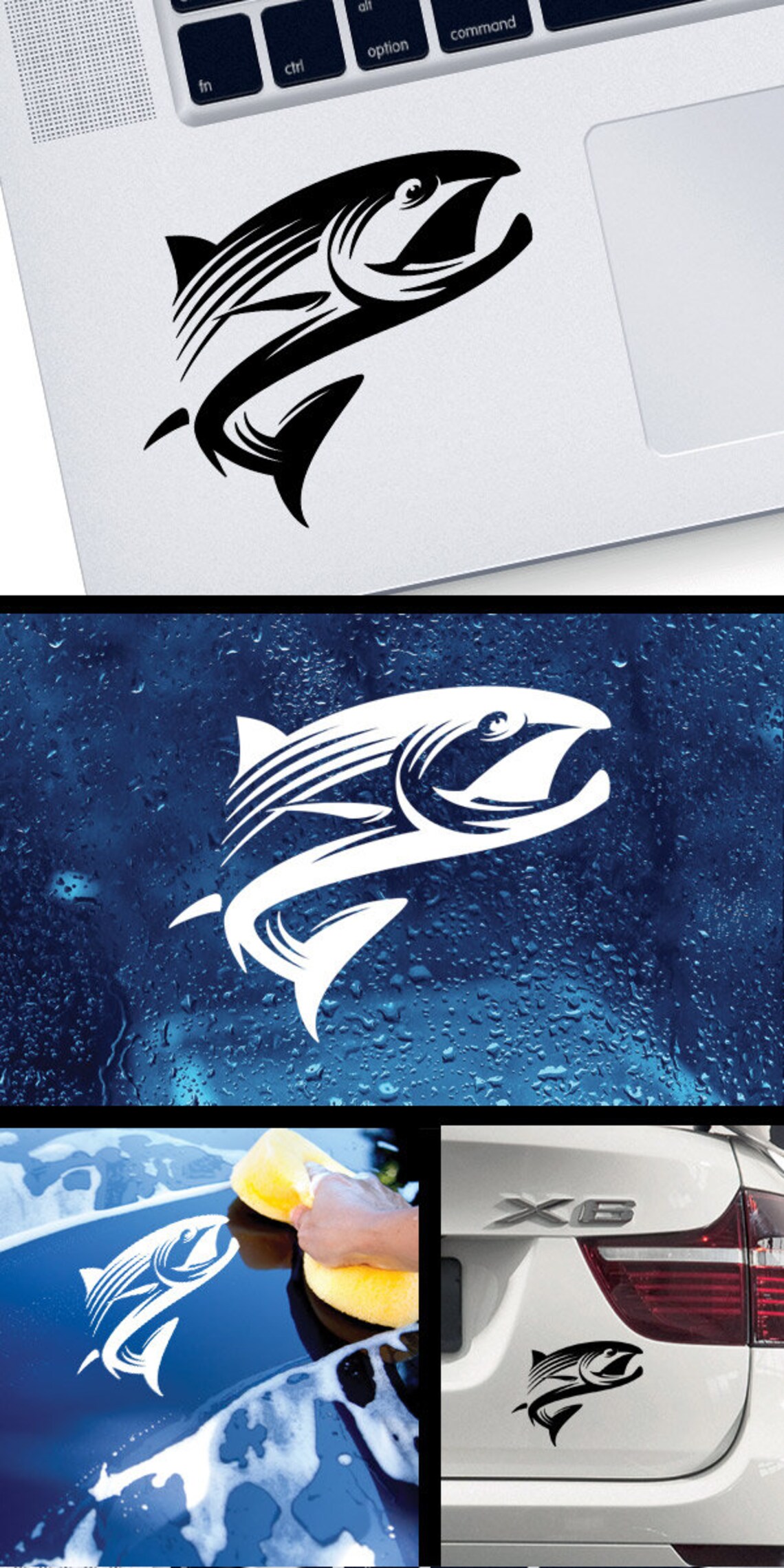 Decal Sticker Salmon Boat Decoration Bait the Hook Fishing | Etsy