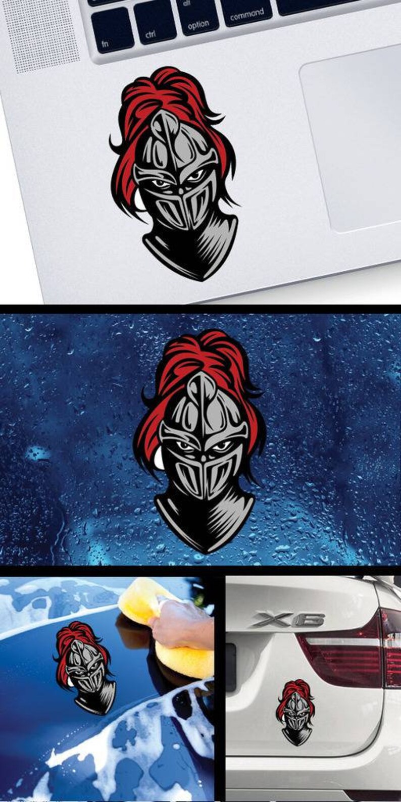 Decal Sticker Knight With Helmet Crown Royal Heraldic King Princess ...