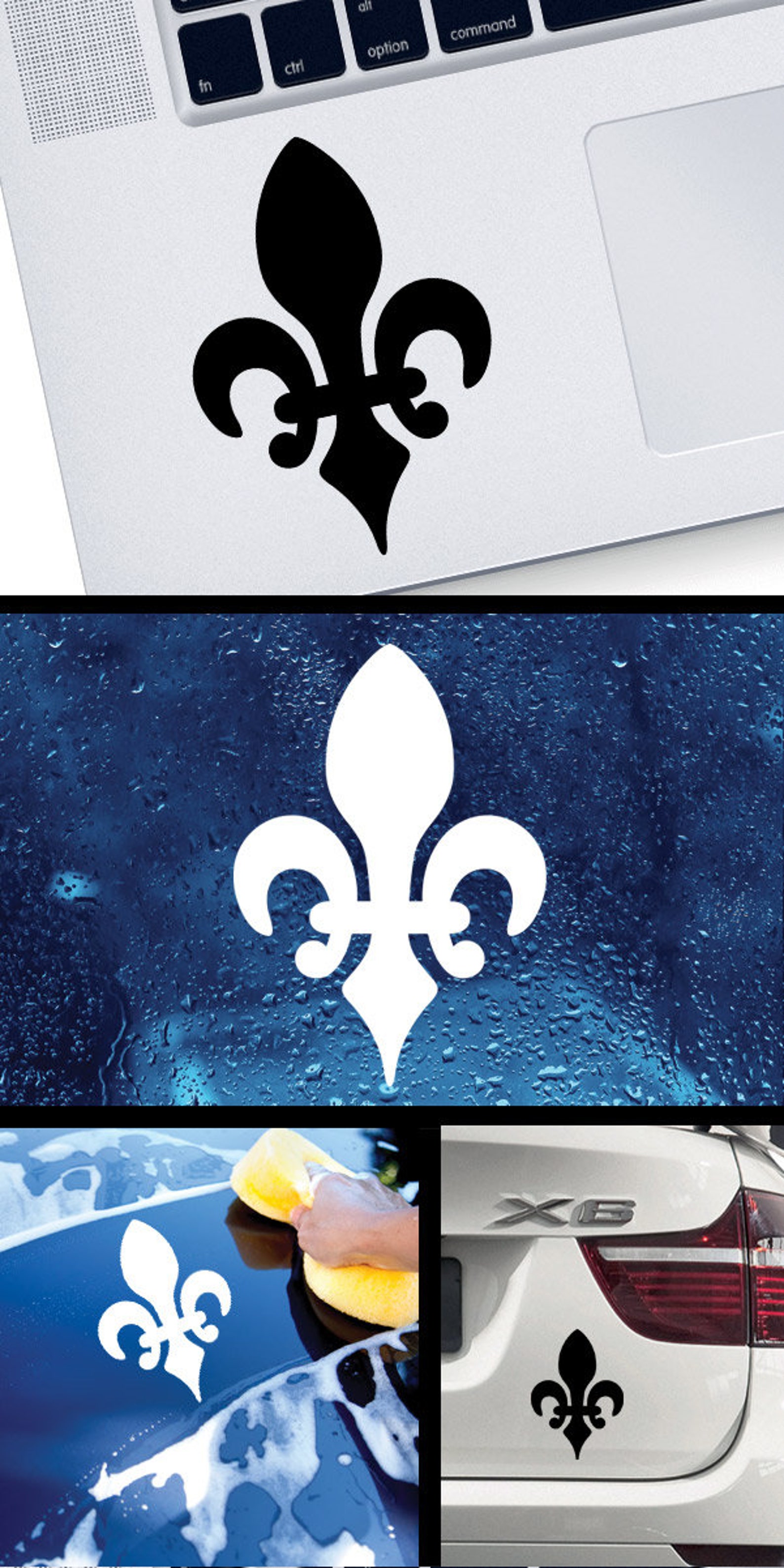 Decal Sticker Fleur-de-lis Lily Flower Decorative Catholic | Etsy