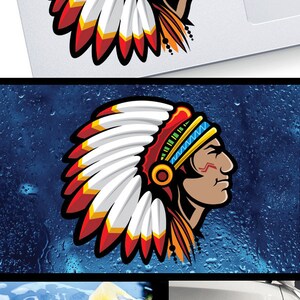 Decal Sticker Indian American Navajo Apache Cherokees Geronimo Cartoon ...