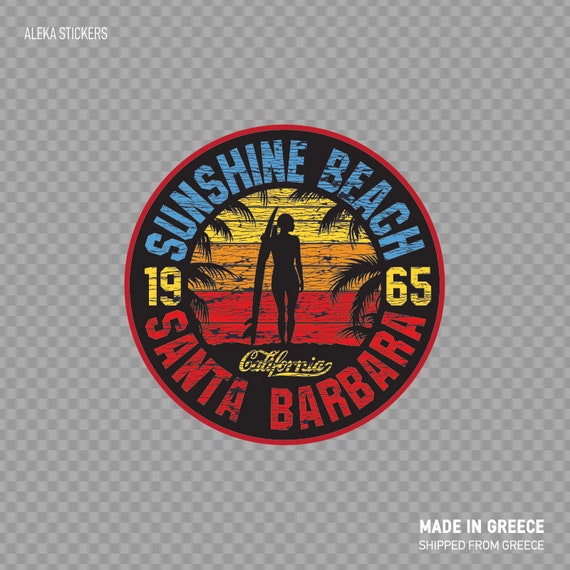Decal Sticker Sunshine Beach Santa Barbara Memorabilia | Etsy
