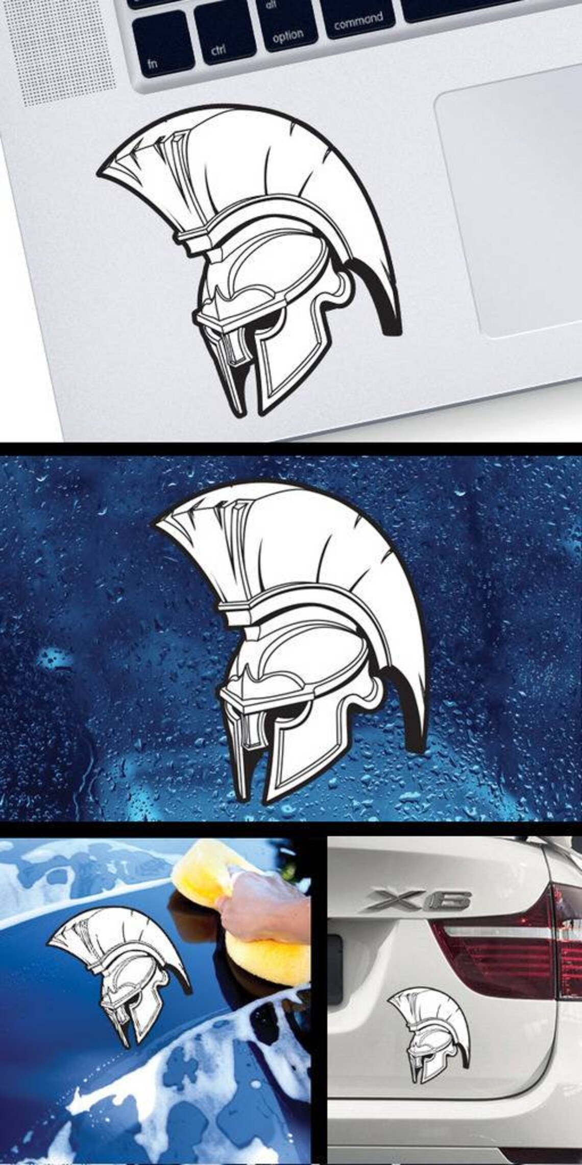 Decal Sticker Spartan Roman Helmet Combat Legendary Martial Arts ...