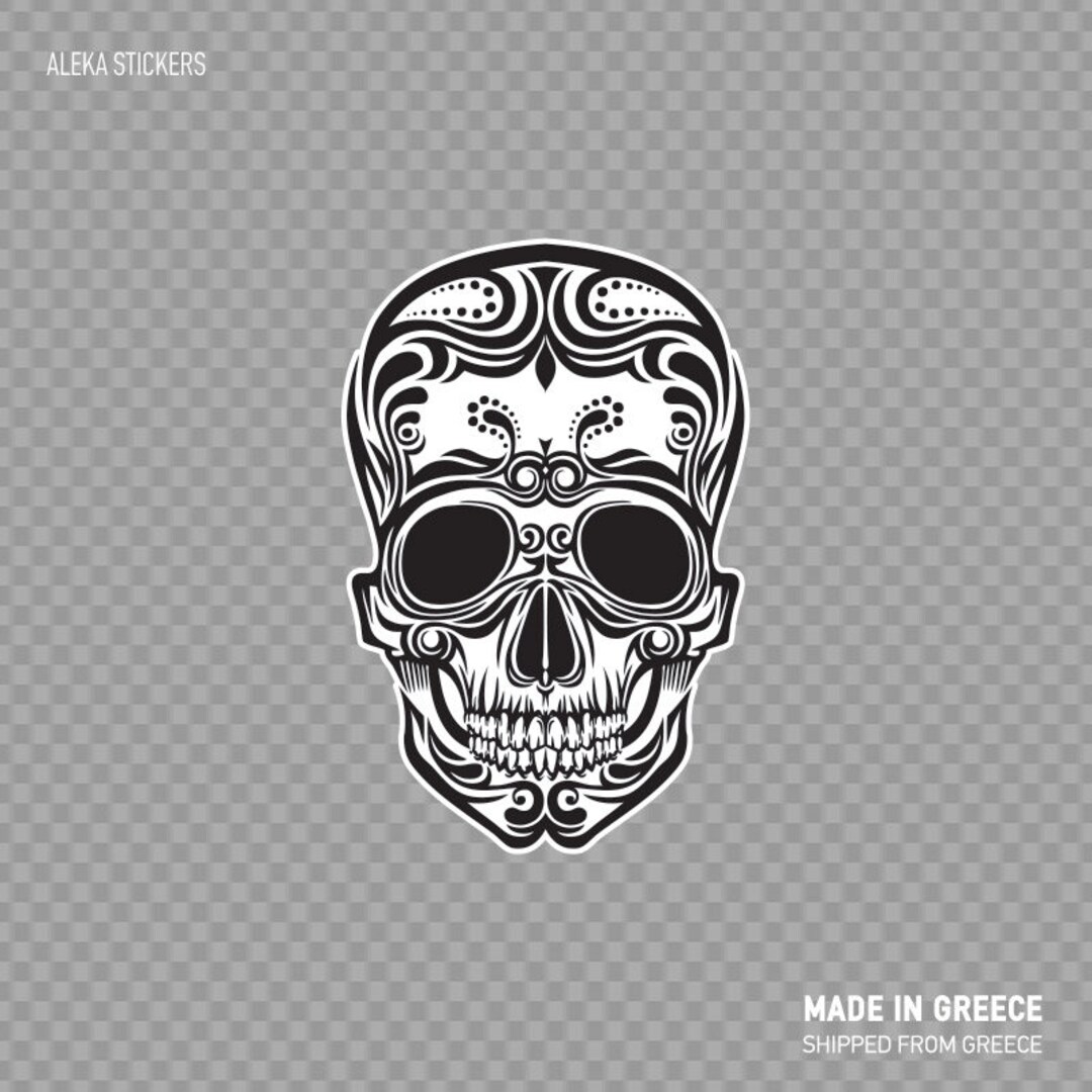 Decal Sticker Ancient Skull Tattoo Style Tribal Traditional Art Complex ...