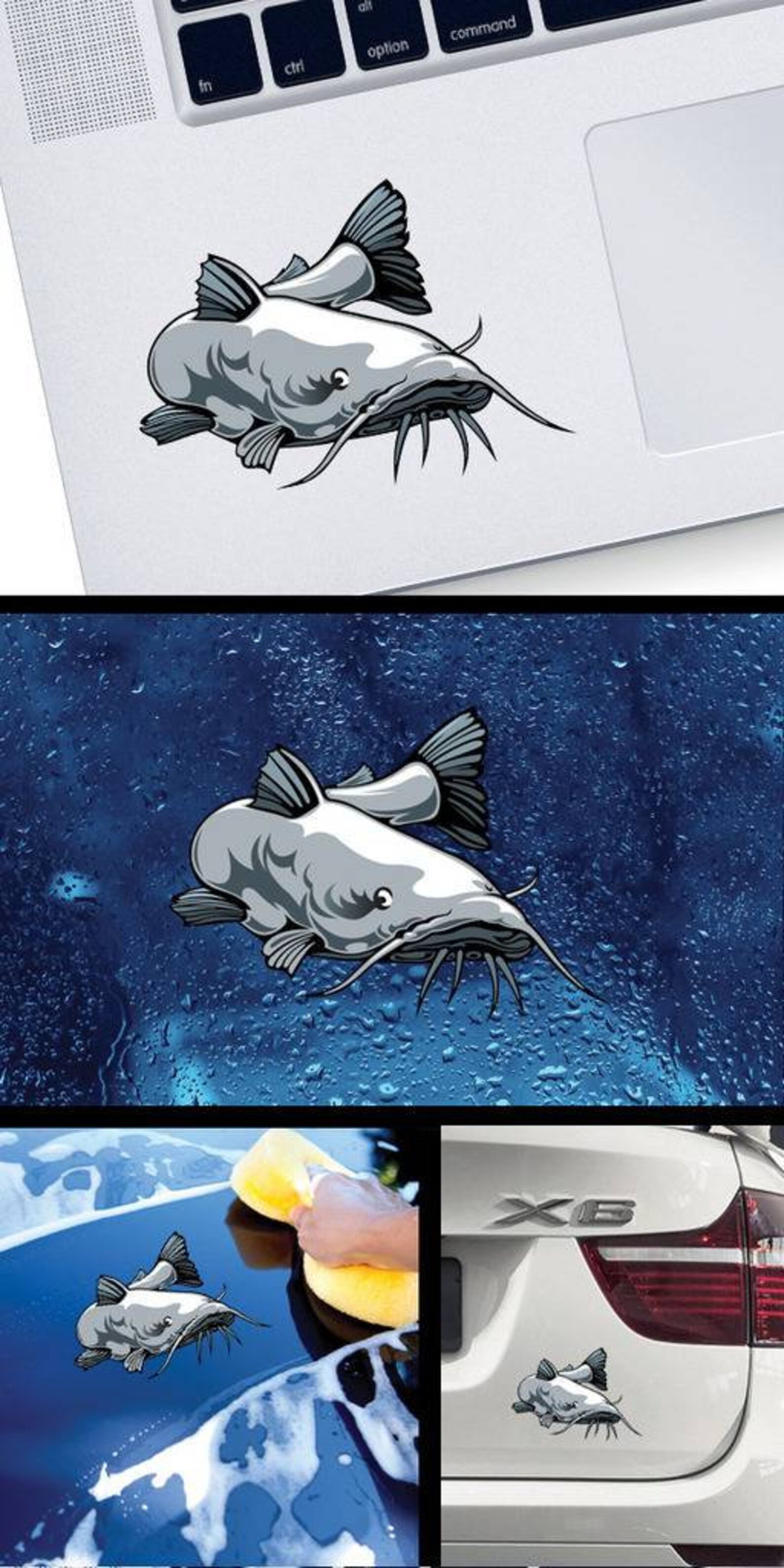 Decal Sticker Catfish Fishing Lake River Freshwater Fishing | Etsy