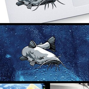 Decal Sticker Catfish Fishing Lake River Freshwater Fishing Fishing ...