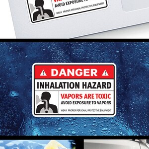 Decal Sticker Danger Inhalation Hazard. Vapors Area Toxic. Avoid ...