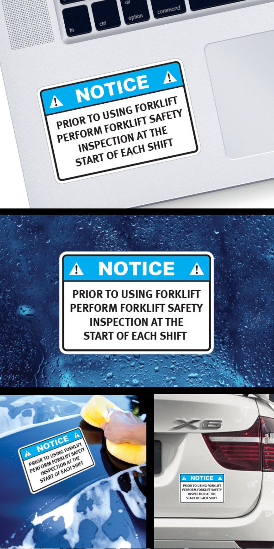 Decal Sticker Notice Prior to Using Forklift Perform Forklift ...