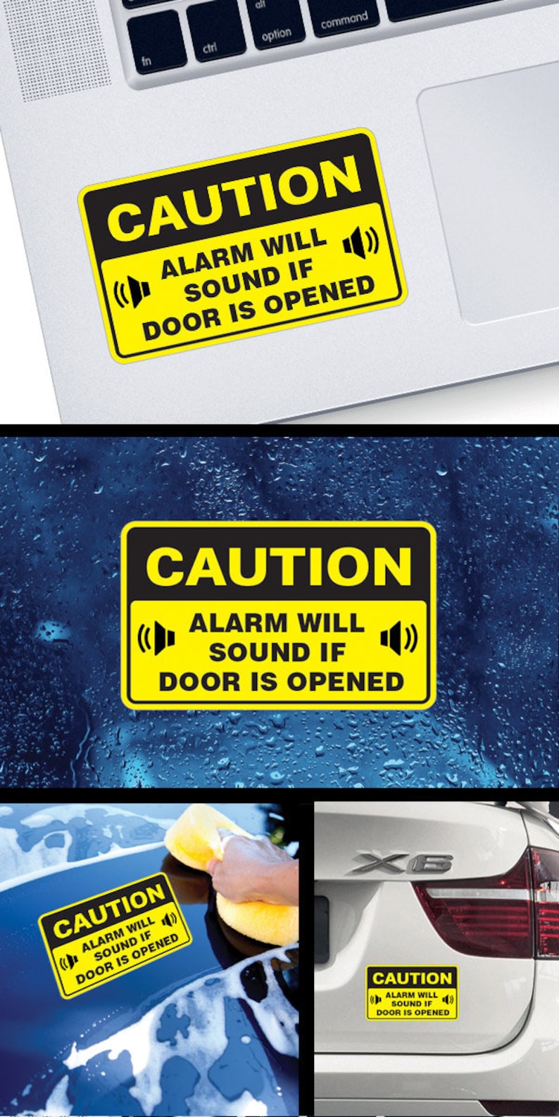Decal Sticker Caution Alarm Will Sound If Door is Opened Security ...