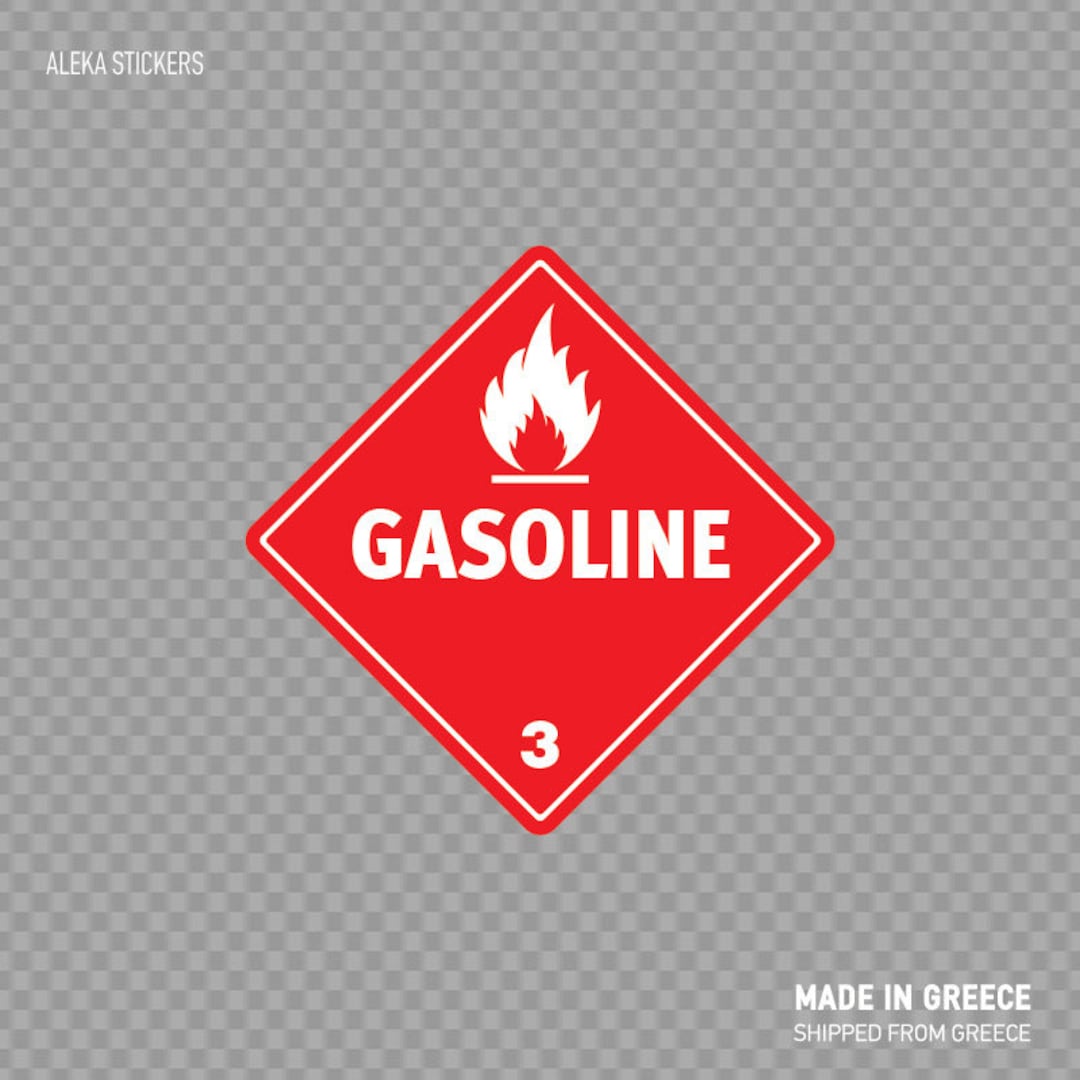 Decal Sticker Hazard Classification Class 3: Gasoline Safety Sign ...