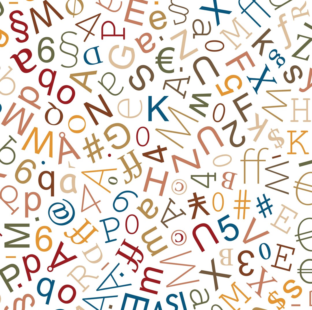 Mosaic Typography Letters Composition for Textile Prints or Poster ...