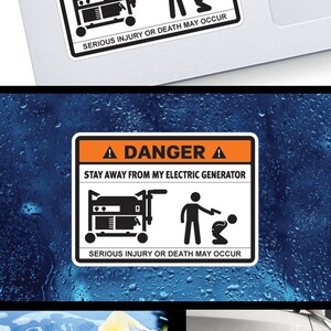 Decal Sticker Danger Stay Away From My Electric Generator Funny Sign ...