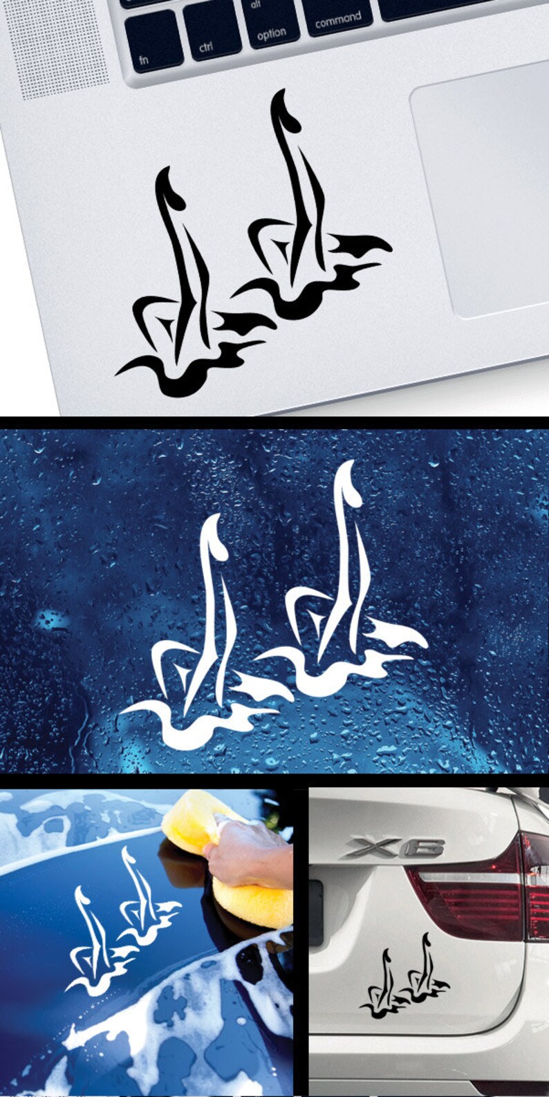 Decal Sticker Stylized Synchronized Swimming Sports Pool Physical ...