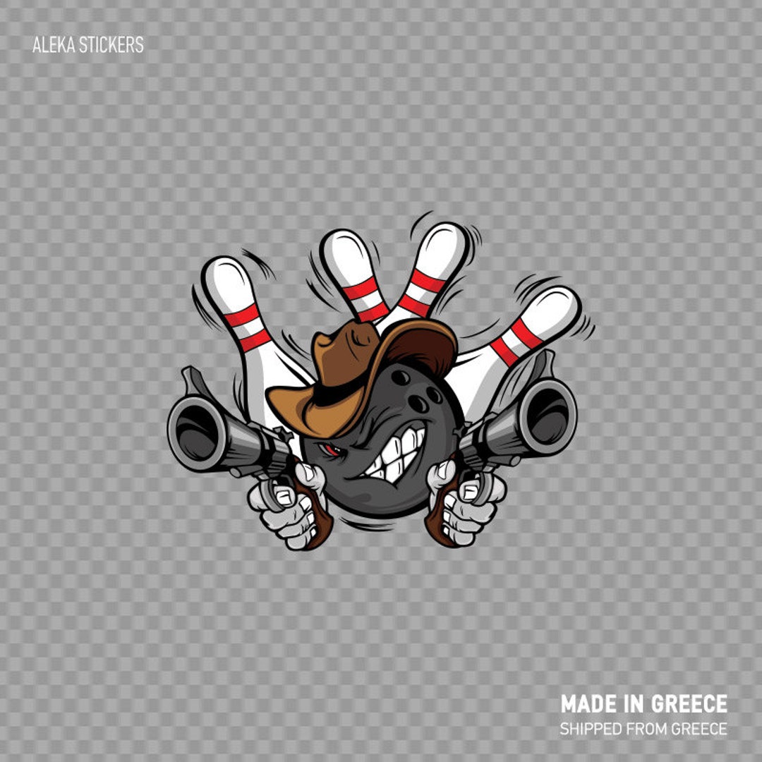 Decal Sticker Cowboy Bowling Pins Leisure Hobby Sports Cowboy Ball ...