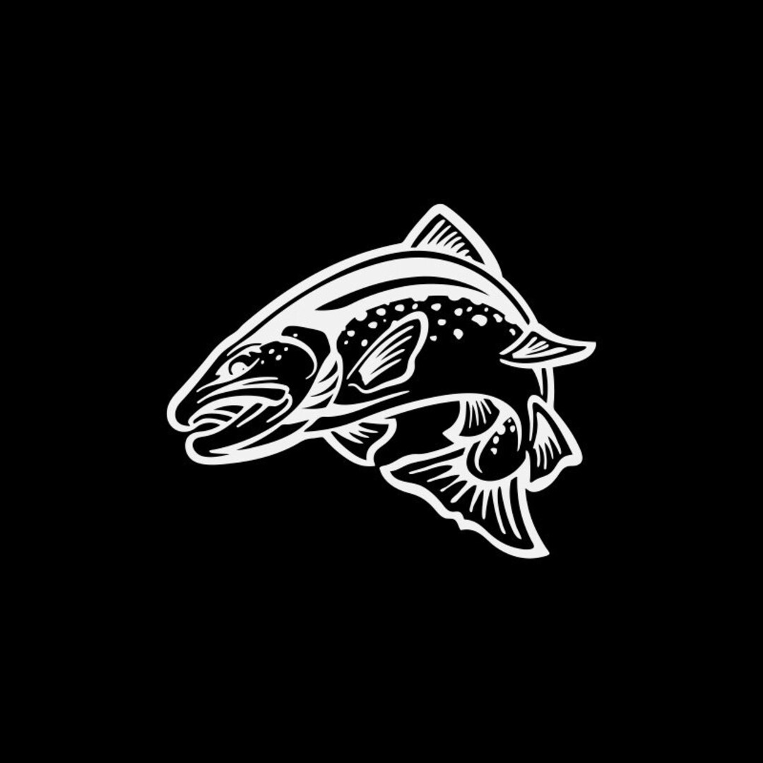 Decal Sticker Salmon Fish Fishing Store Decoration Freshwater Fishing ...