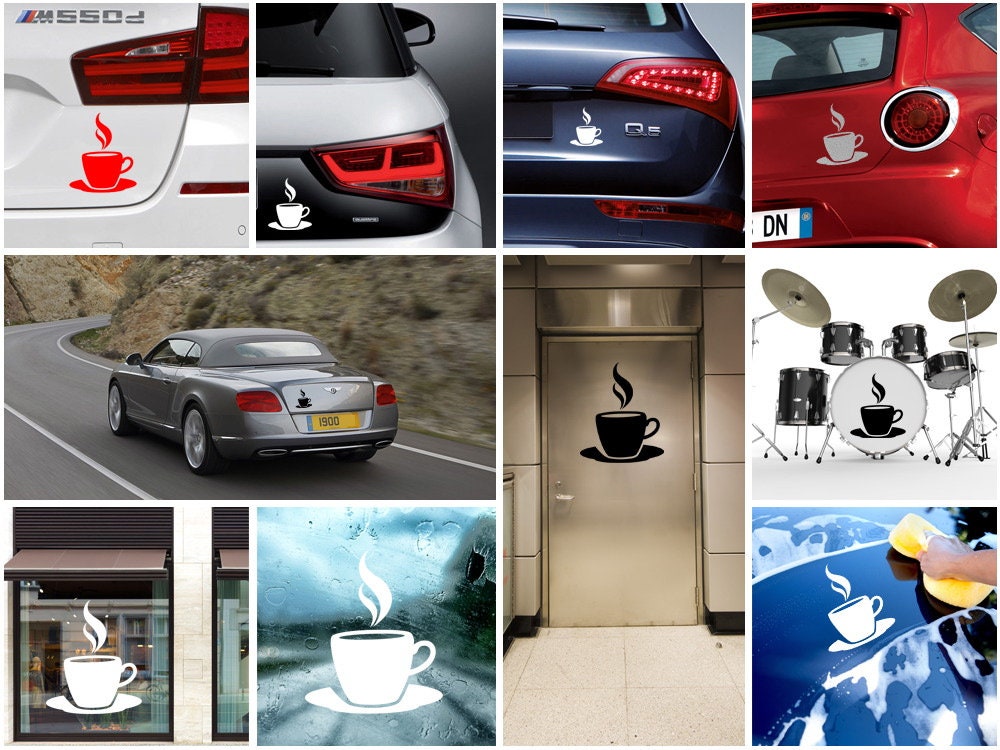 Decal Sticker Cup of Coffee Tea Drink Cafe Beverage RS575 | Etsy