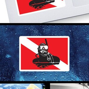 Decal Sticker Flag Diver Scuba Diving Dive Diving Ocean Underwater ...