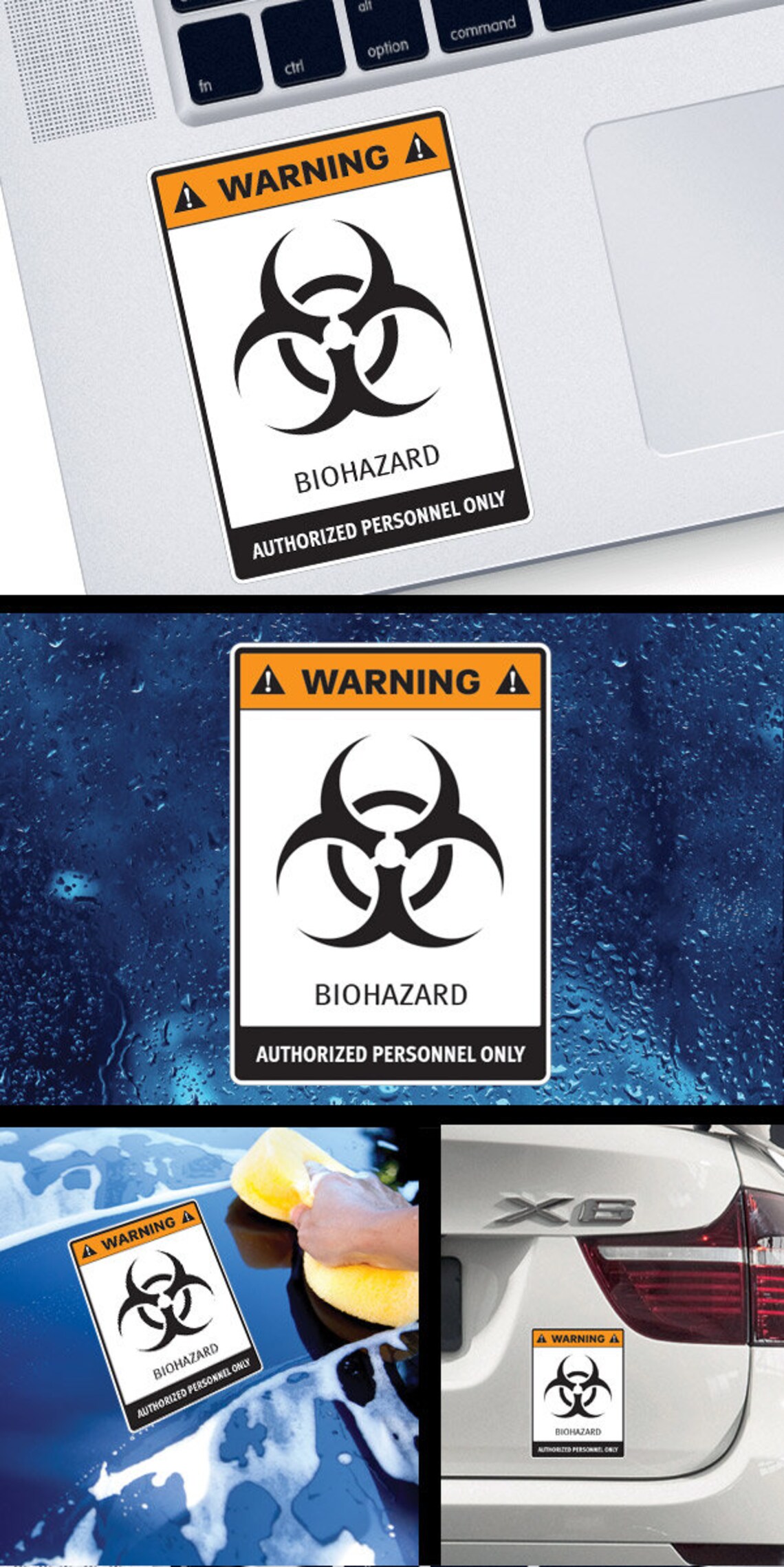 Decal Sticker Warning Biohazard Authorized Personnel Only. Top Quality ...