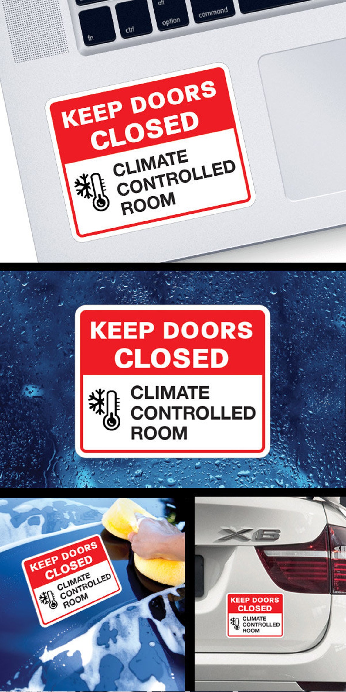 Decal Sticker Keep Doors Closed Climate Controlled Room | Etsy