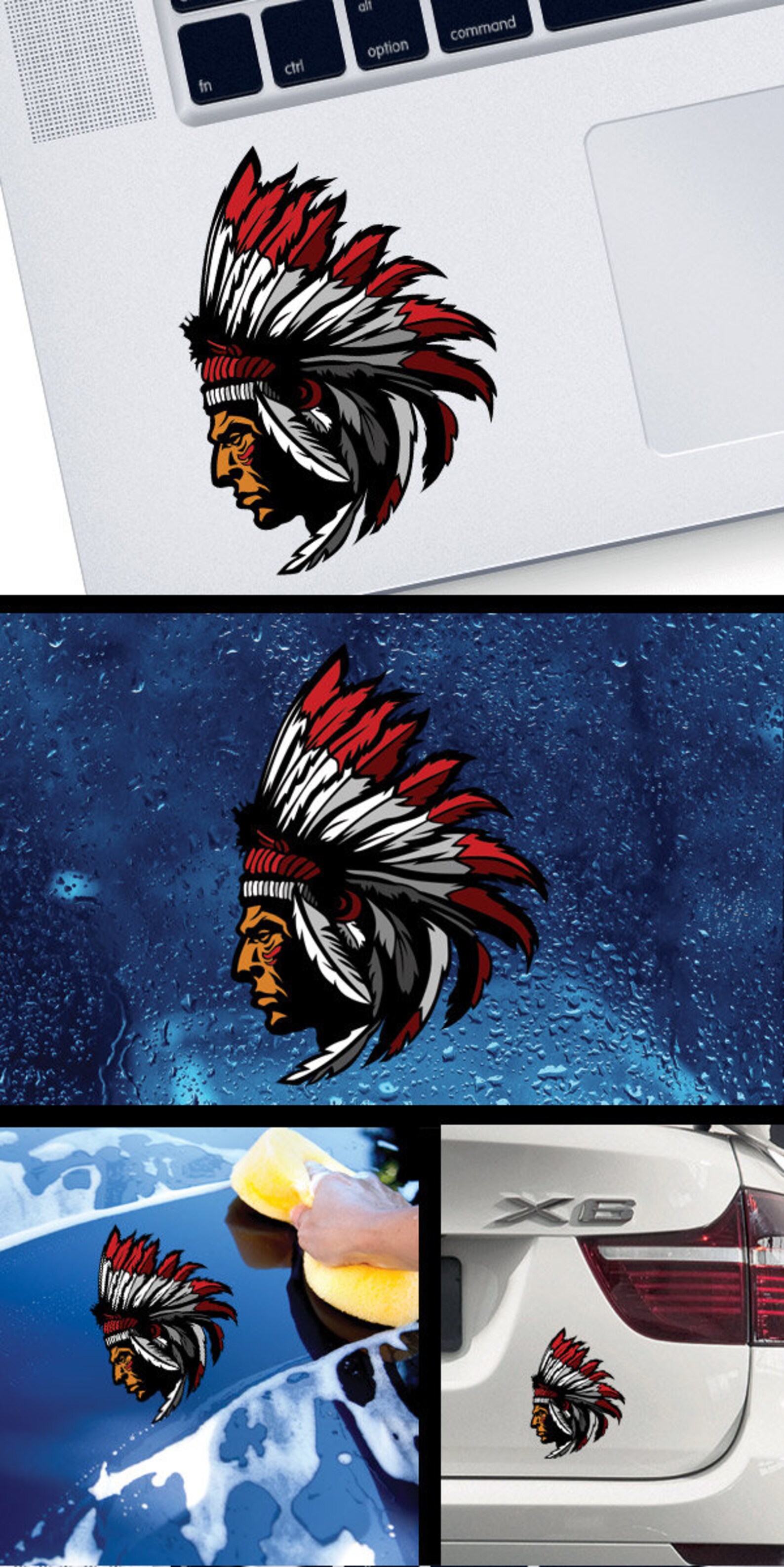 Decal Sticker American Navajo Apache Cherokees Geronimo Chief Combat ...