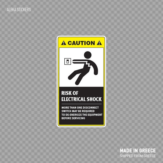 Decal Sticker Caution Risk of Electrical Shock. More Than One - Etsy