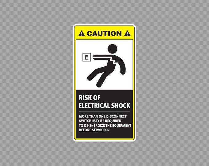 Decal Sticker Caution Risk of Electrical Shock. More Than One ...