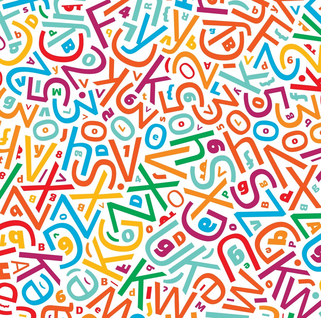 Mosaic Typography Letters Composition for Textile Prints or Poster ...
