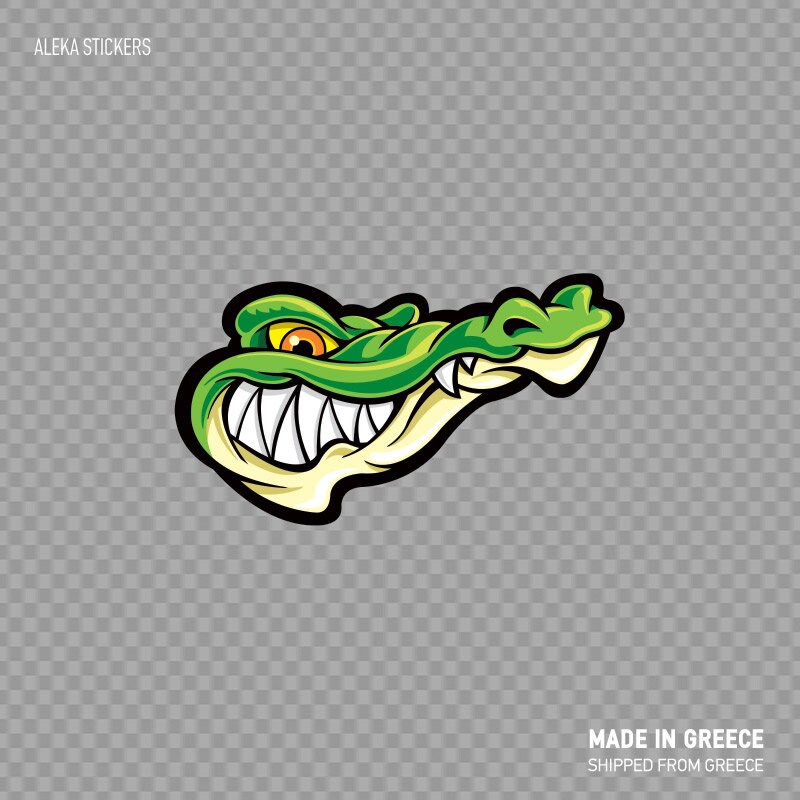 Decal Sticker Gator Alligator Cartoon Style Reptile Surf Exotic Fear ...