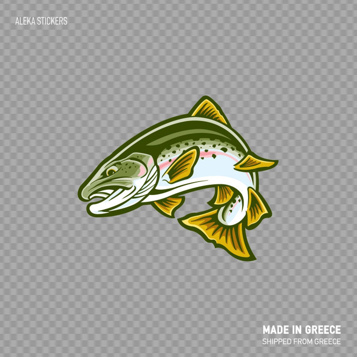 Decal Sticker Salmon Fish Fishing Store Decoration Freshwater Fishing ...